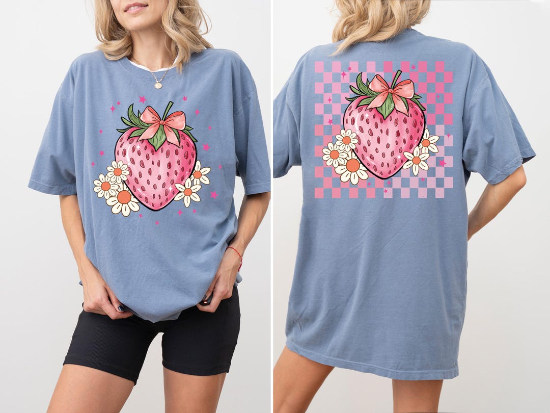 Comfort Colors® Strawberry and Daisy Checkered T-shirt, Summer ...