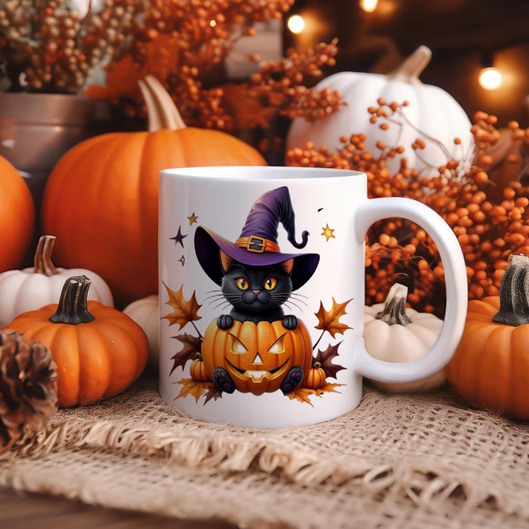 Halloween Trick or Treat Mug, Spooky Coffee Cup, Fall Decor Gift, Cute ...