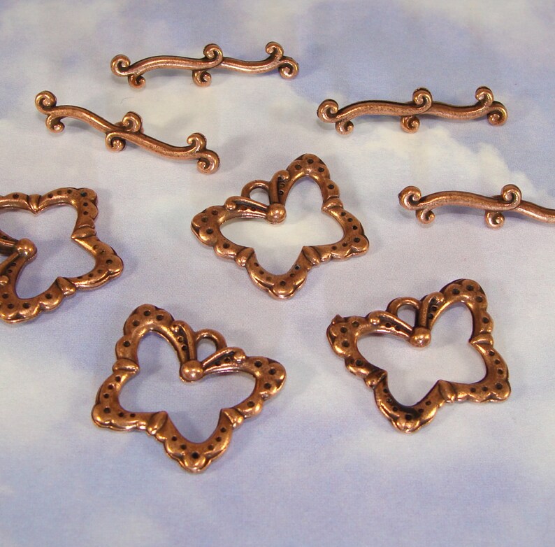 5 BUTTERFLY Toggle Sets COPPER Plated Pewter USA Made 43028 | Etsy