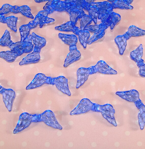 50 Blue Angel Wing Beads Plastic 20mm 77603 for Angel Charms | Etsy