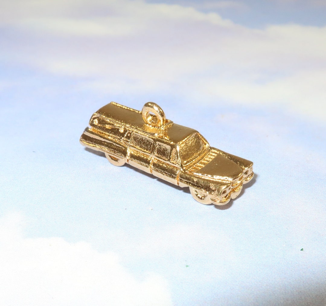 Hearse Charm Gold Plated Pewter 25mm Original Design Vintage Hearse ...