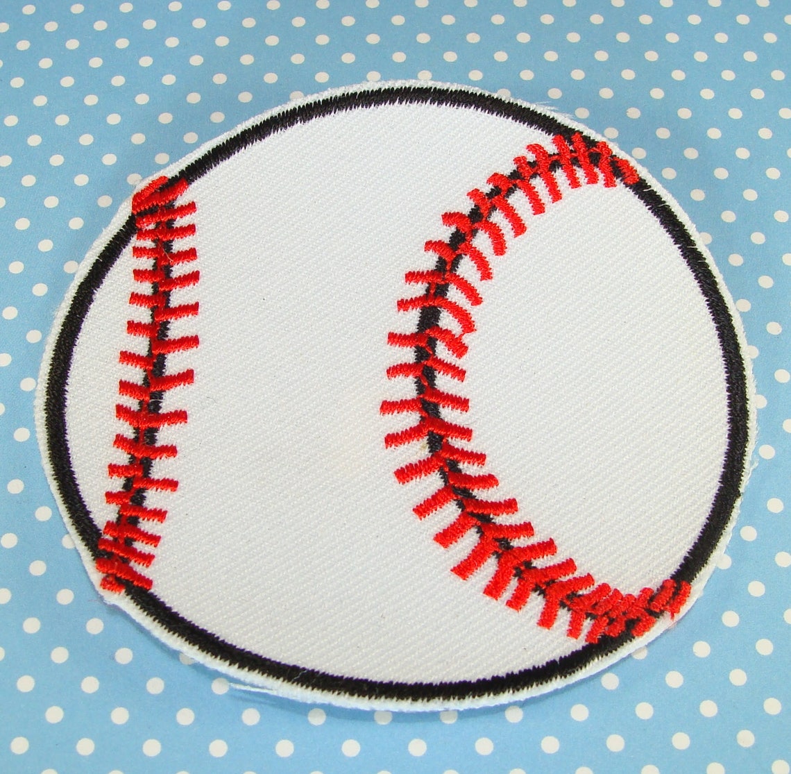 2 Baseball Patches Softball Embroidered Patch Applique Large 3" Ball ...