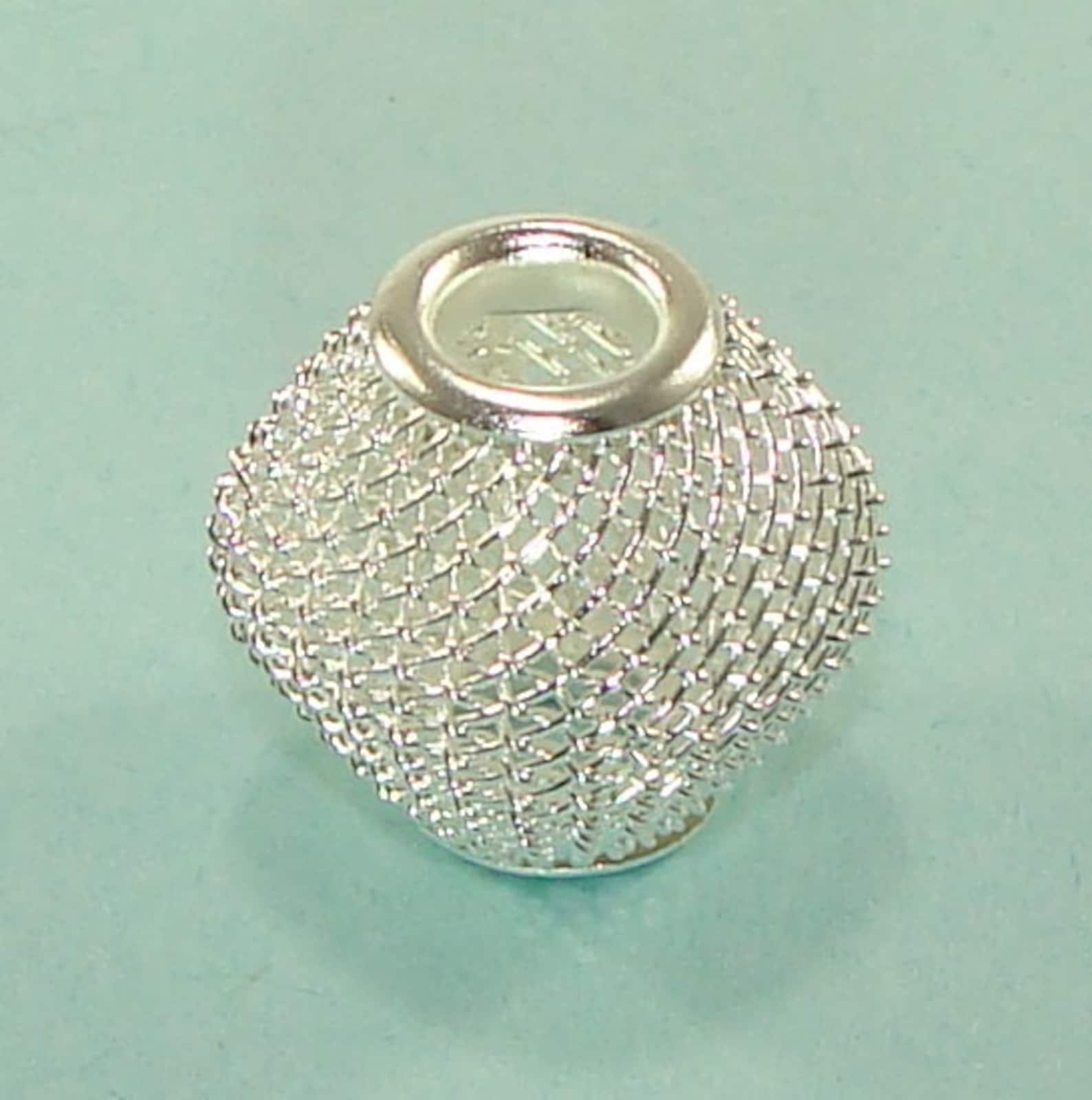16mm SQUARE Mesh Beads Silver 10 Pieces (42750) Silver Mesh Jewelry ...