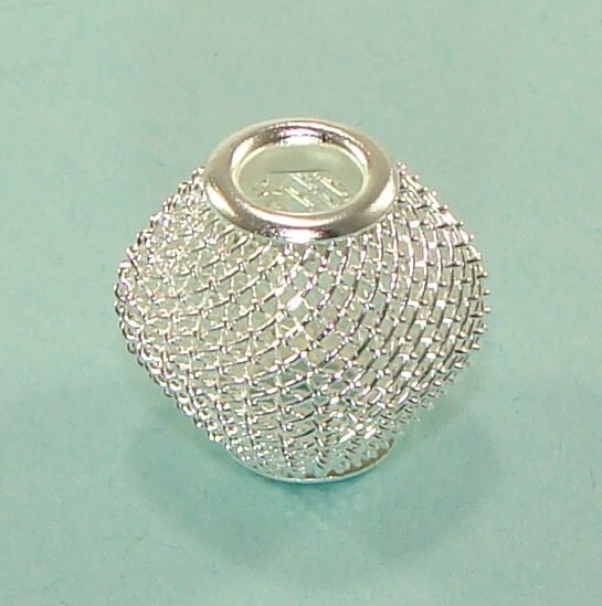 16mm SQUARE Mesh Beads Silver 10 Pieces (42750) Silver Mesh Jewelry ...