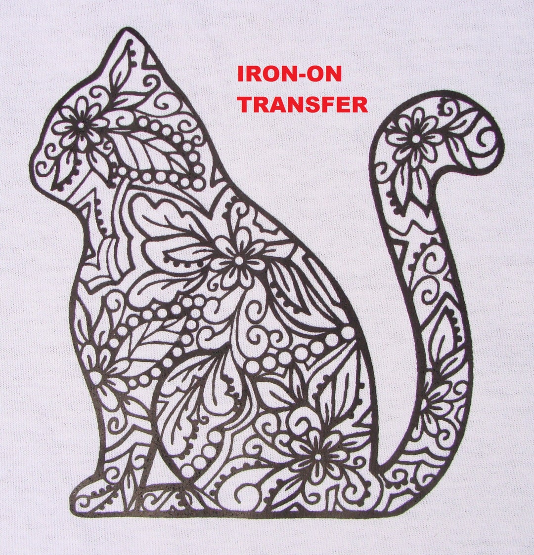 4 Cat TRANSFERS Iron on Heat Press DIY for T Shirts Totes Adult ...