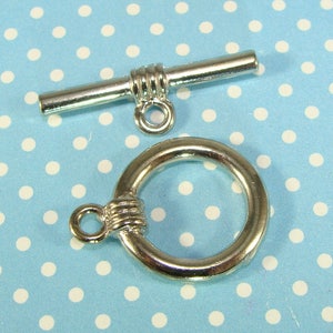 2 Large Toggle Sets Single Strand Silver Finish Nickel 24mm X 18mm USA ...