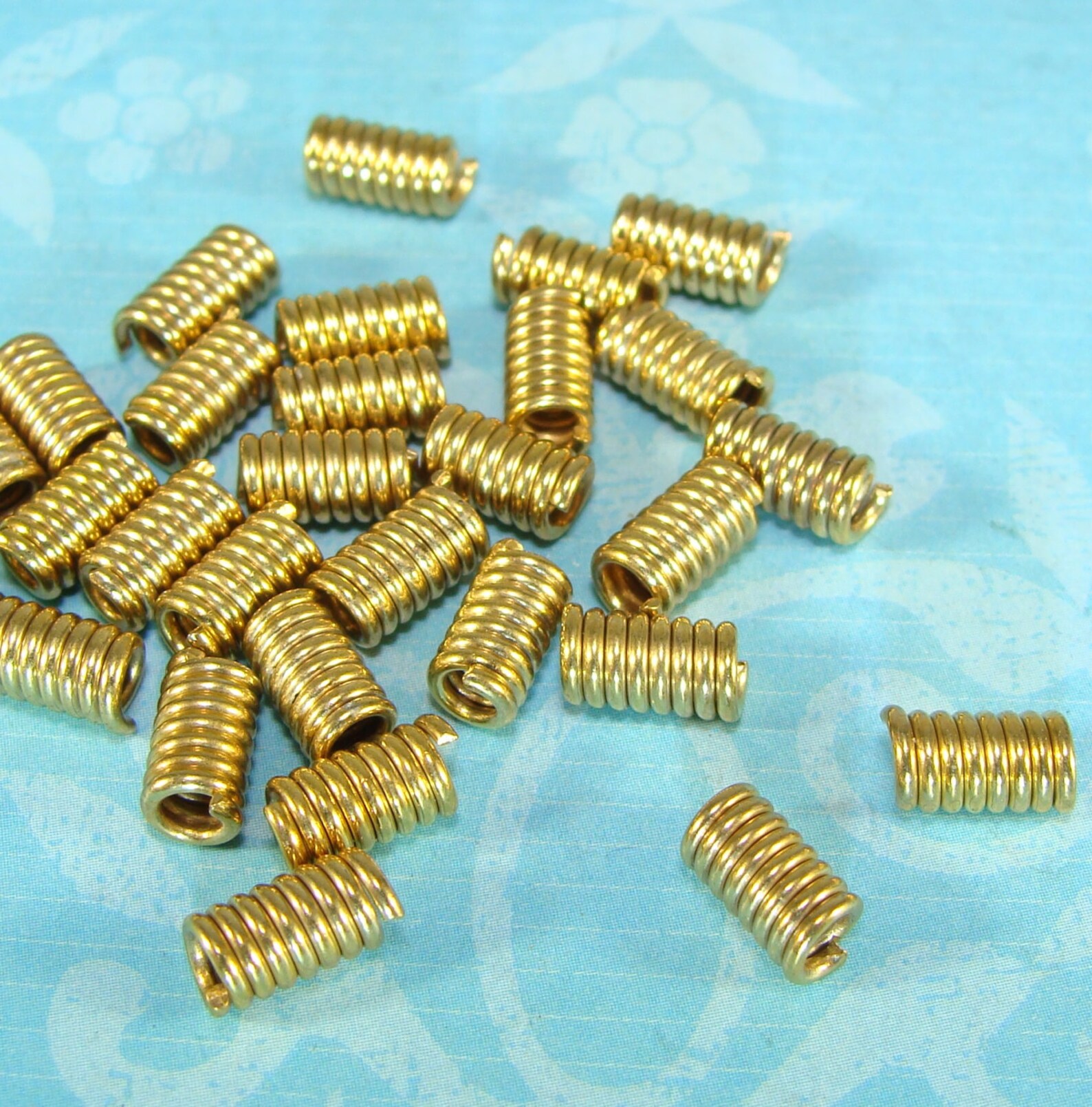24 Gold Stop Spring Coil Crimp Ends 7mm Cord Tip Steel Jewelry - Etsy