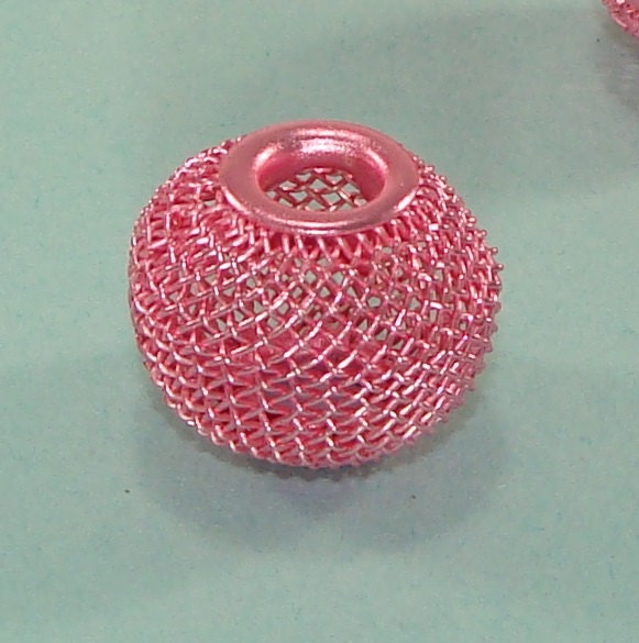 10 Pink Mesh Beads 16mm Round Beads 42723 Jewelry Supplies - Etsy