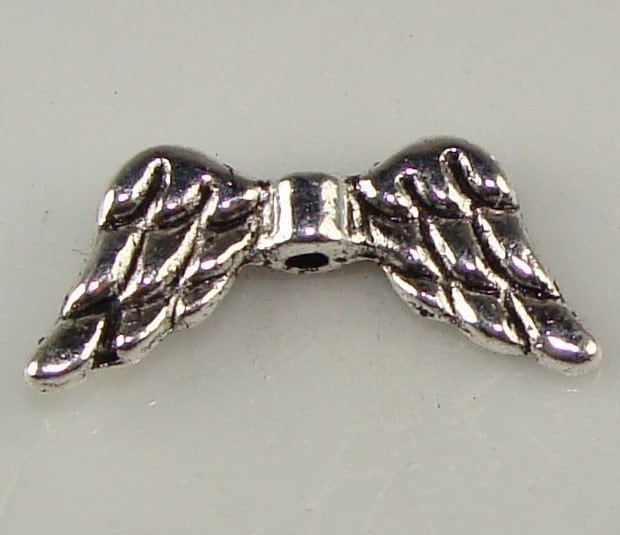 18 Angel Wing Beads 20mm Silver 41162 Large Fairy Wing - Etsy