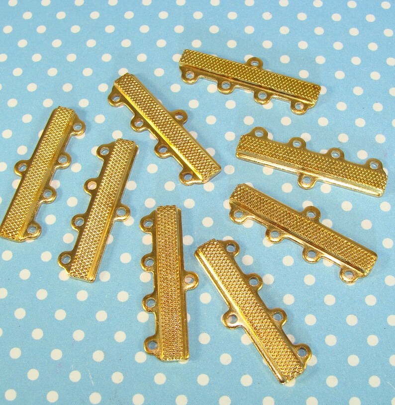Gold End Bars 1 to 4 Hole Loop Connector 6 Pcs 3 Pr for - Etsy