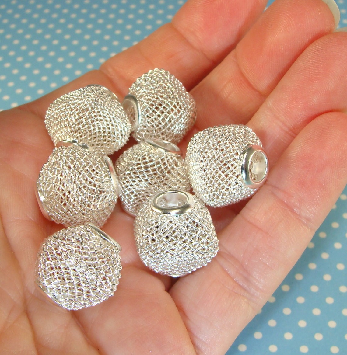 16mm SQUARE Mesh Beads Silver 10 Pieces 42750 Silver Mesh - Etsy