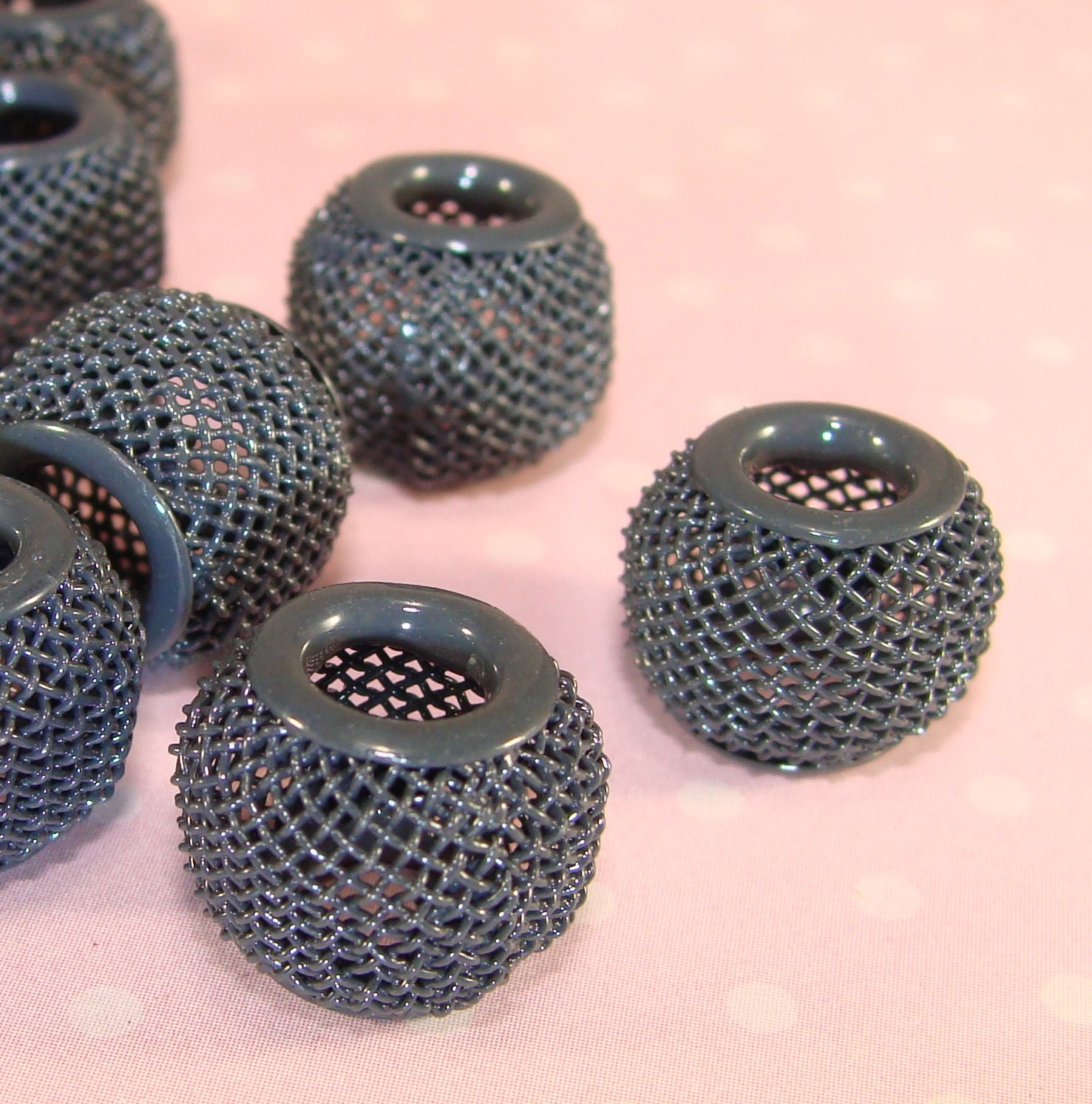 12 Grey Mesh Beads Gunmetal 12mm Beads 42731DARK Dark Gray | Etsy