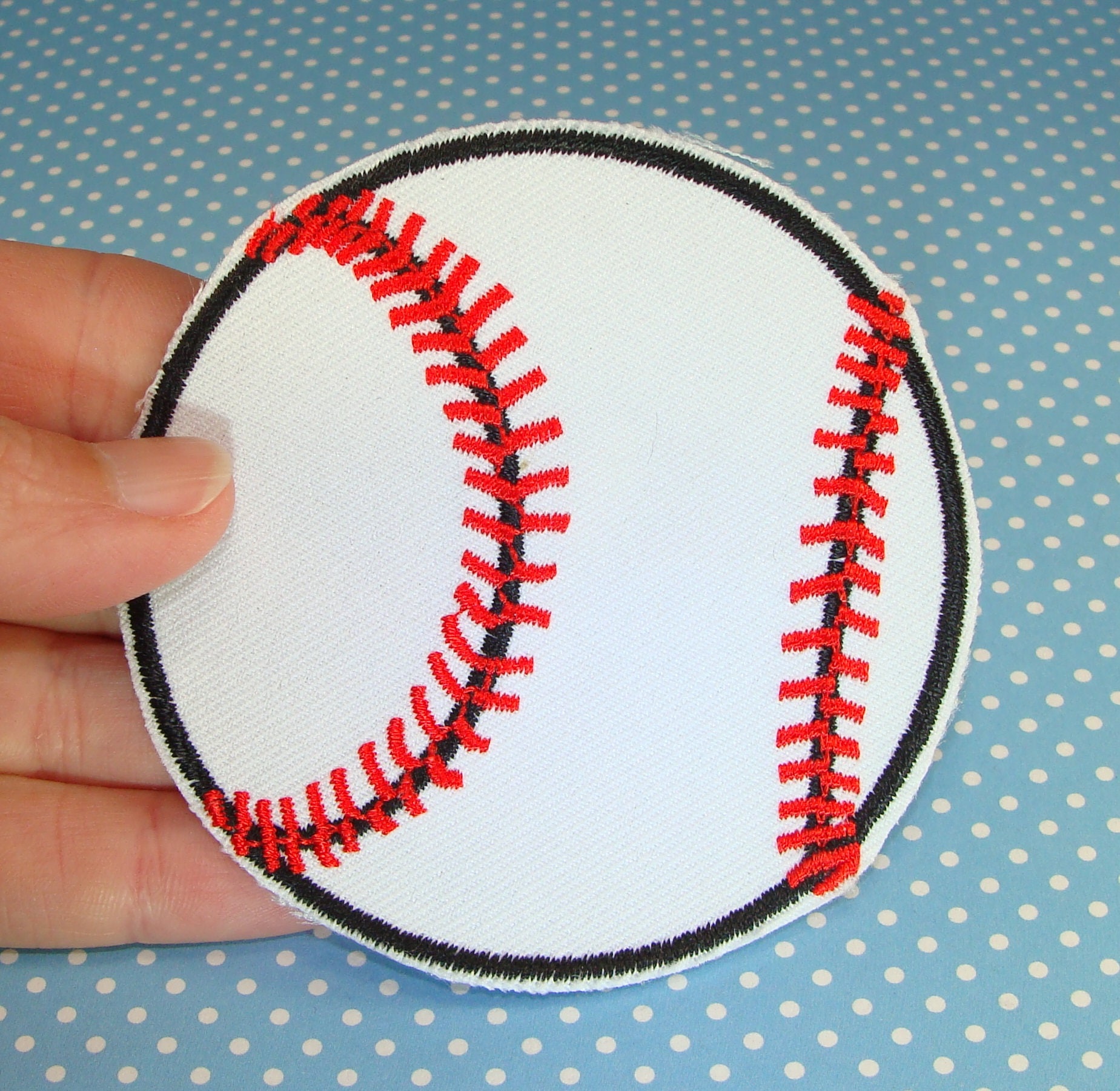5 Baseball Patches Softball Embroidered Patch Applique Large 3" Ball ...
