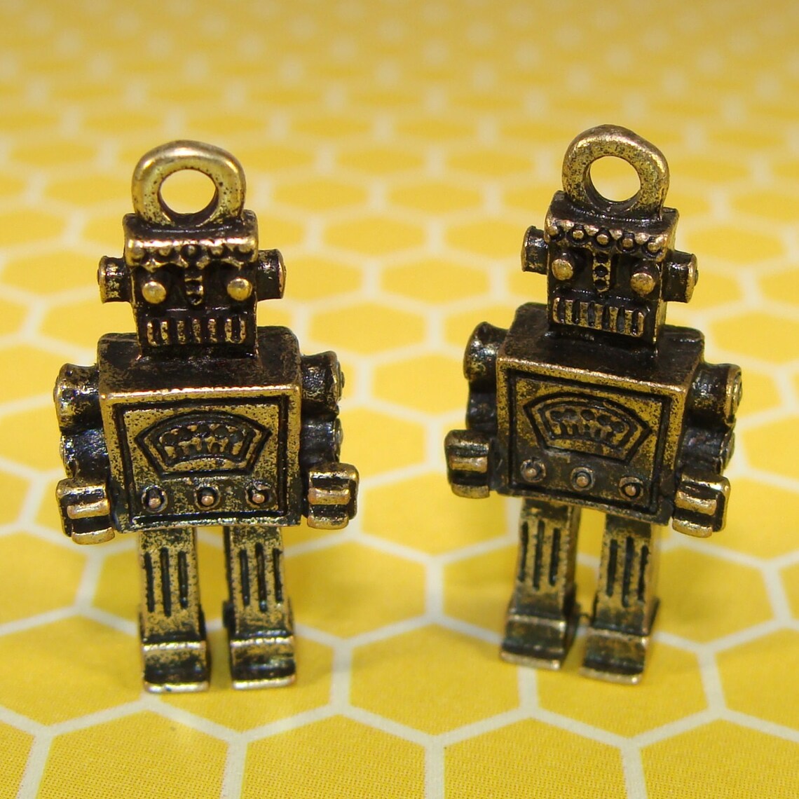 2 Rockem Sockem Robot Charms Antique Bronze 31512 Original - Etsy