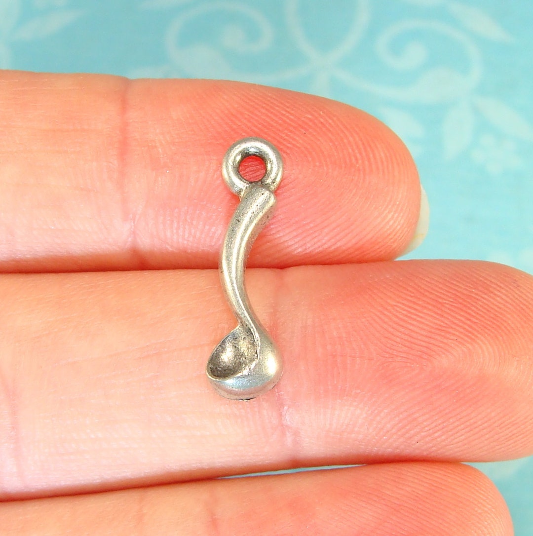 10 Soup Ladle Spoon Charms Pewter Silver USA Made (31010) Kiss the Cook ...