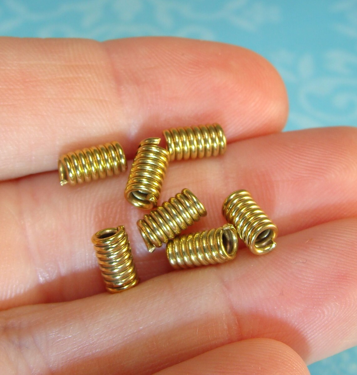 24 Gold Stop Spring Coil Crimp Ends 7mm Cord Tip Steel Jewelry - Etsy