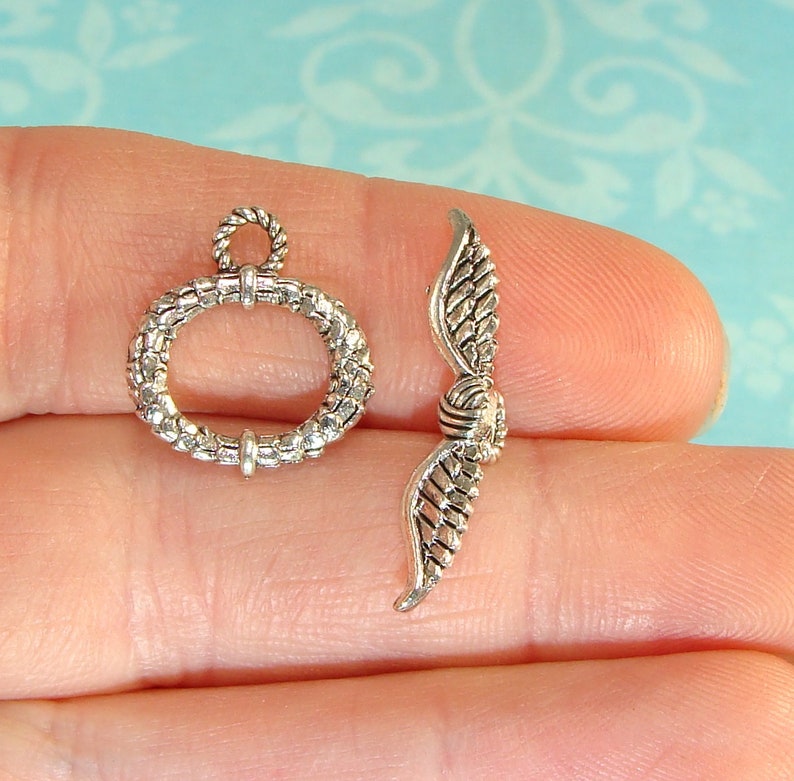 2 Winged Toggle Sets Silver Plated Pewter USA Made 42837 - Etsy