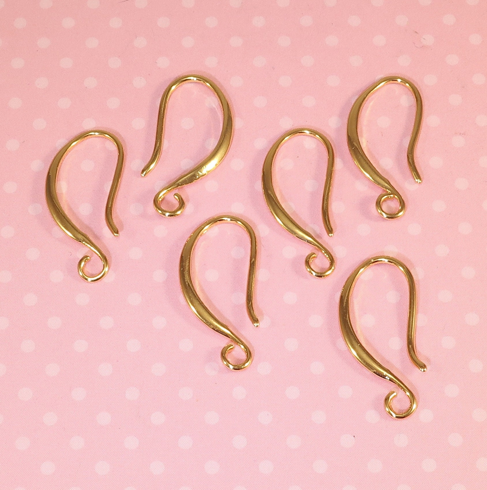 Elegant Gold Fishhook Earrings 6 Pieces 3 Pair Ear Wires | Etsy