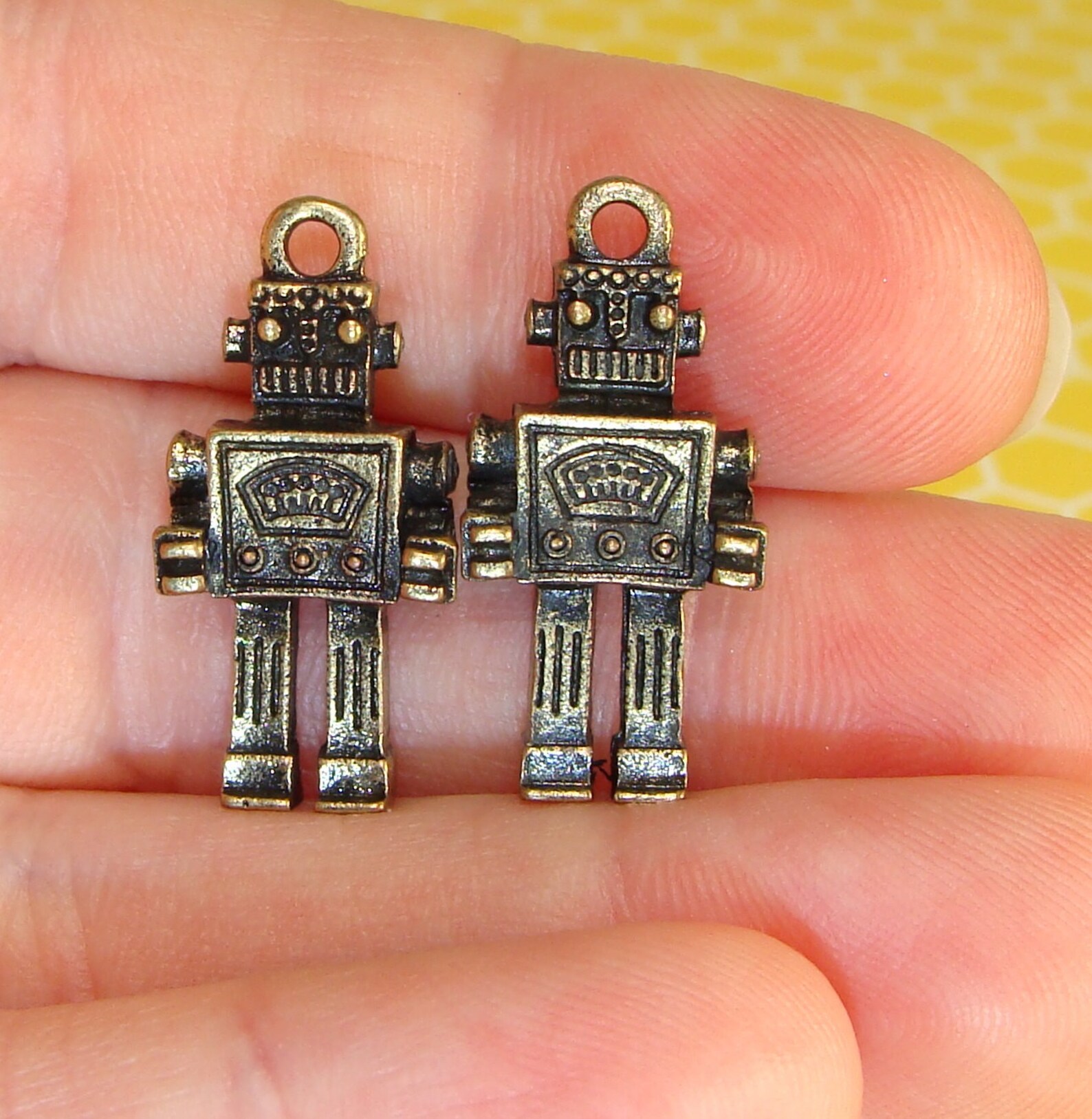 2 Rockem Sockem Robot Charms Antique Bronze 31512 Original - Etsy