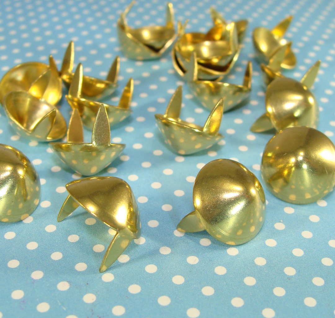 150 Cone Studs Gold Large 1/2" (46851) Brass Metal USA Made Pronged ...