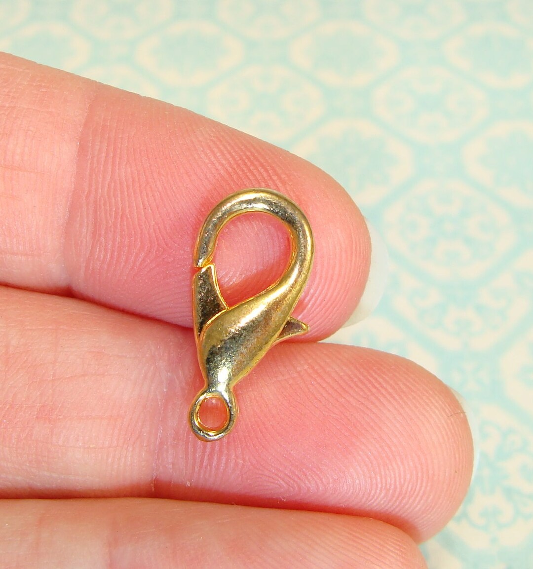 10 Lobster Clasps Gold Closure Large 17mm X 8mm Hinged Claw Clip Bulk ...
