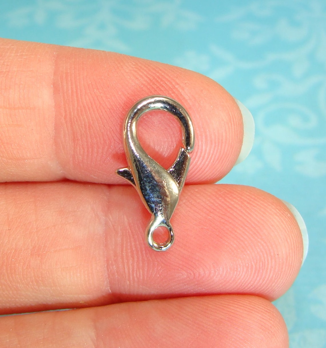 10 Lobster Clasps Silver Closure Large 17mm X 8mm Hinged Claw Clip Bulk ...