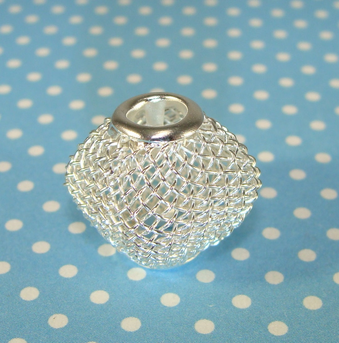 16mm SQUARE Mesh Beads Silver 10 Pieces (42750) Silver Mesh Jewelry ...