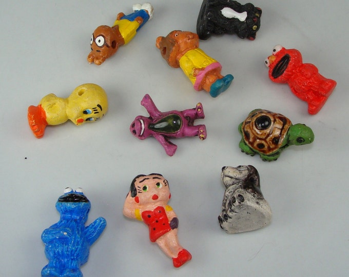 10 Clay Character Beads - Etsy