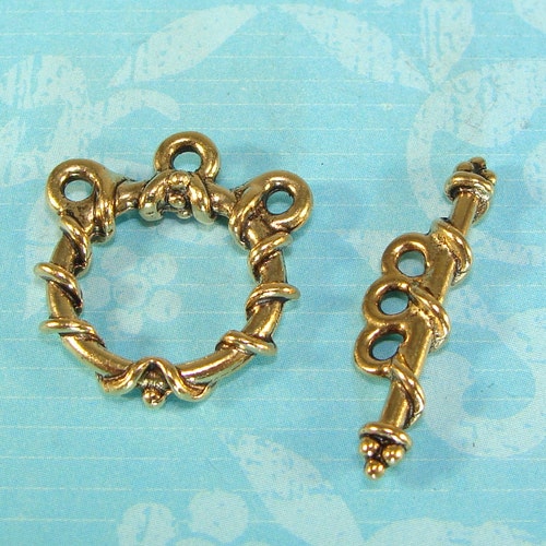 2 OVAL Toggle Sets Triple Strand Silver Plated Pewter USA Made - Etsy