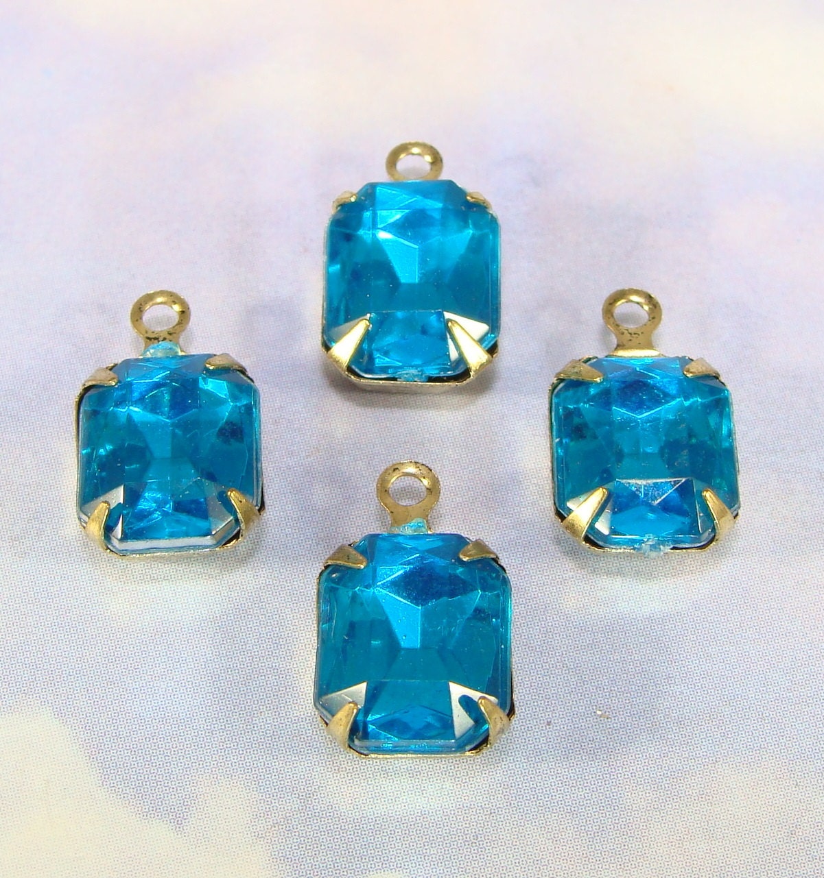 12 Turquoise Rhinestone Charms Blue Set Stones Acrylic Faceted - Etsy UK