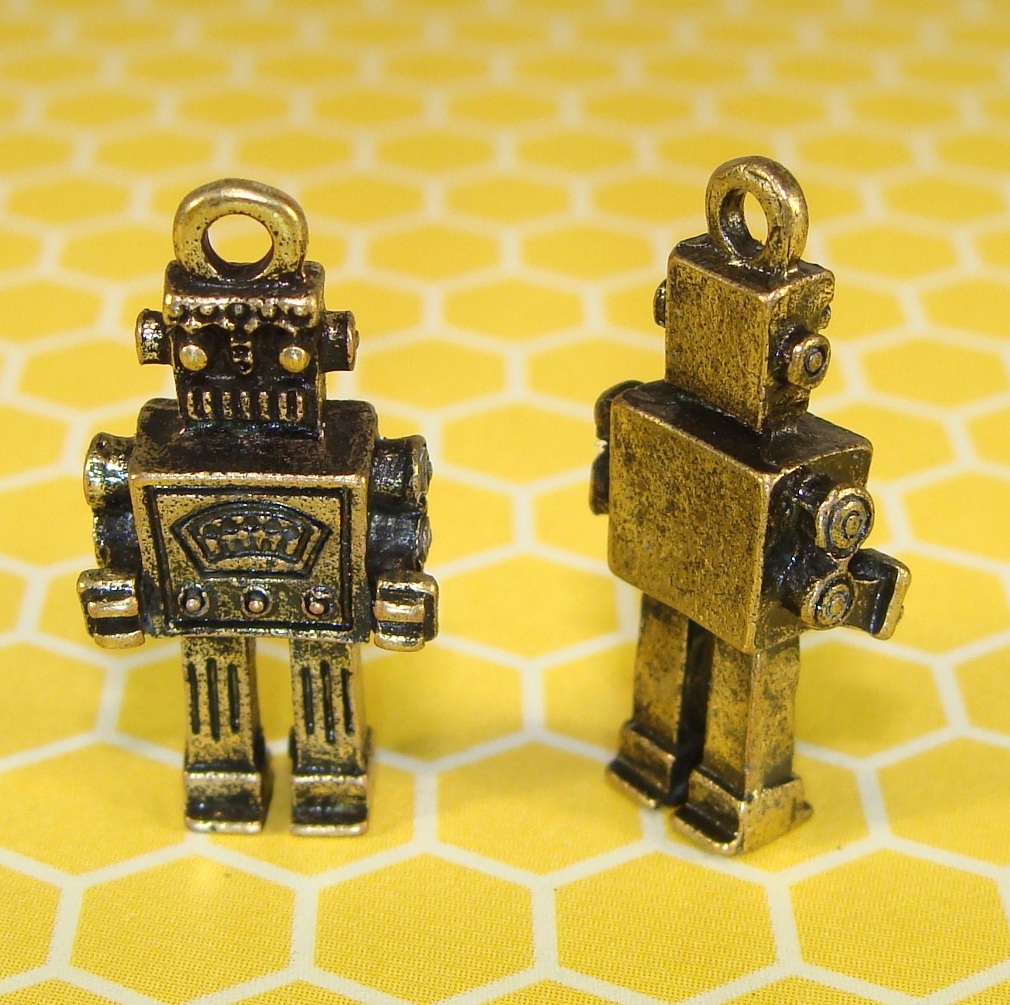 2 Rockem Sockem Robot Charms Antique Bronze 31512 Original | Etsy