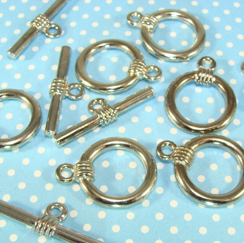 2 Large Toggle Sets Single Strand Silver Finish Nickel 24mm X | Etsy