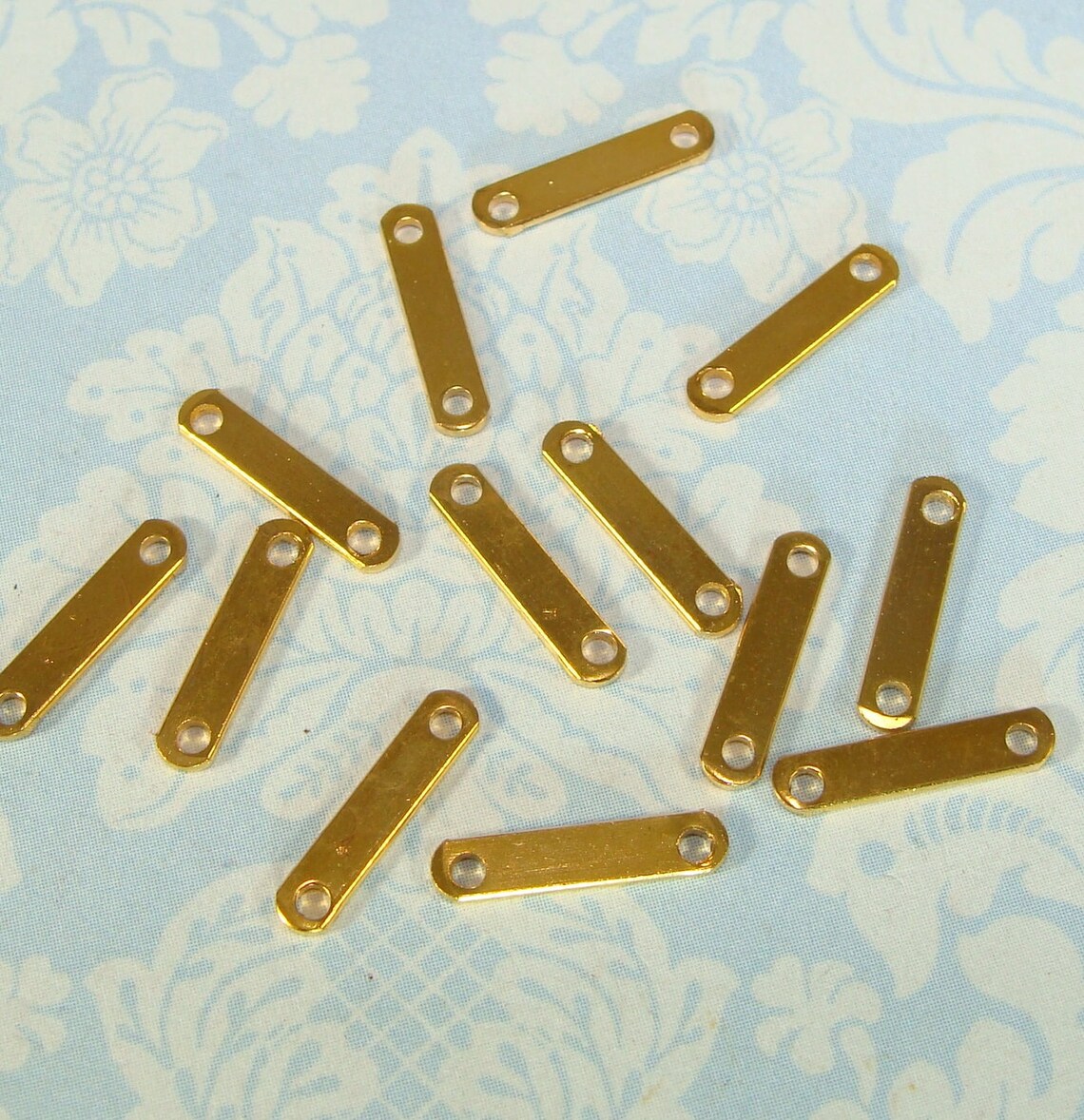 14 Gold Separator Bars 2 Hole Multi Strand Divider Row Connector Link ...