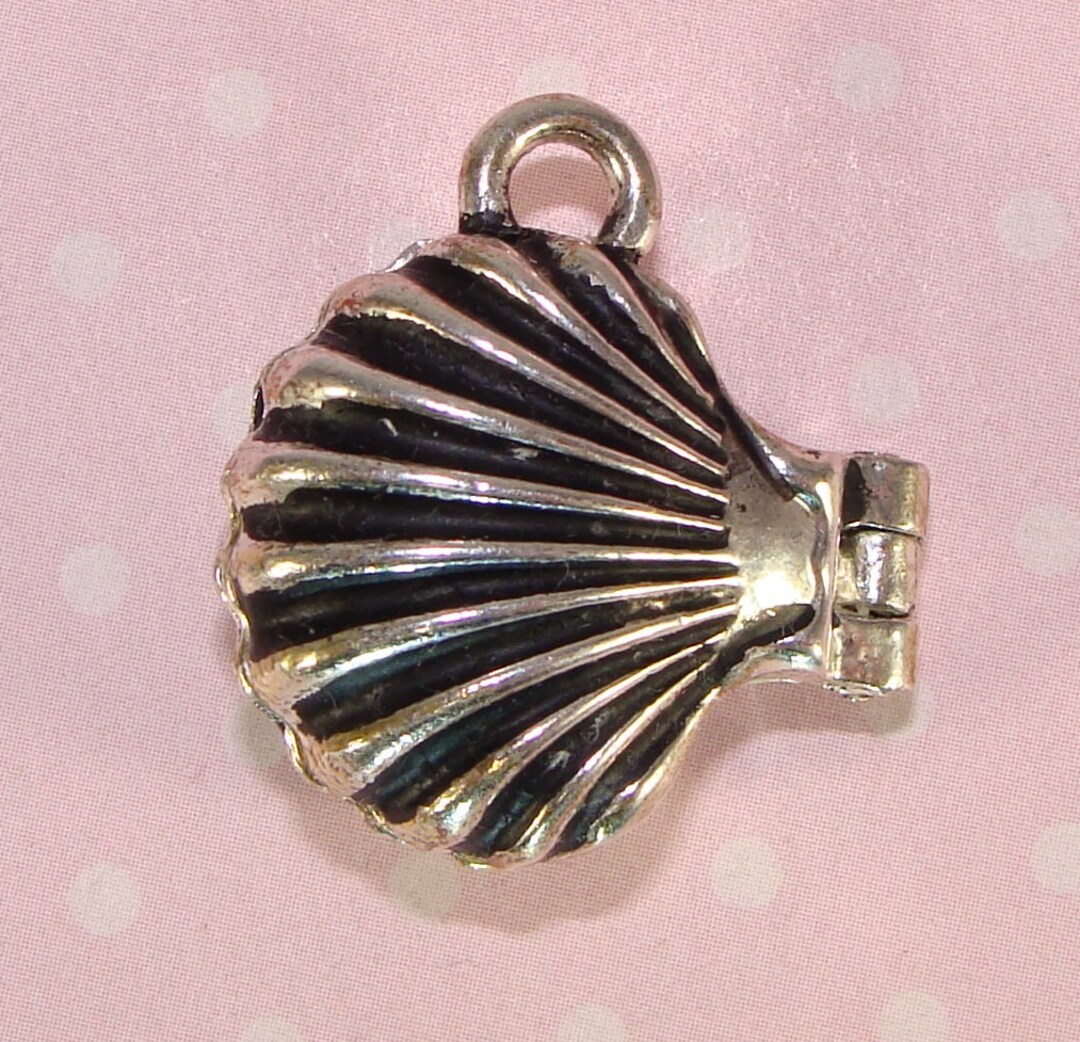 Sea Shell Locket Charm Prayer Box Secret Keeper Silver (BG2028) Oyster ...