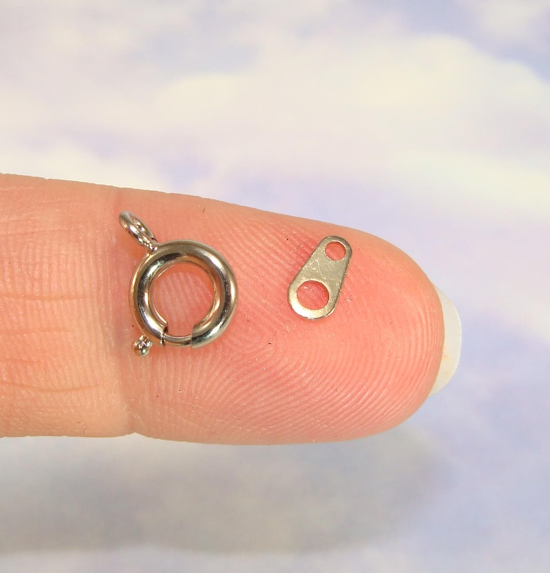 20 Spring Clasps With Tab - Silver 7mm X 10mm Round Closure With 6mm 2 ...