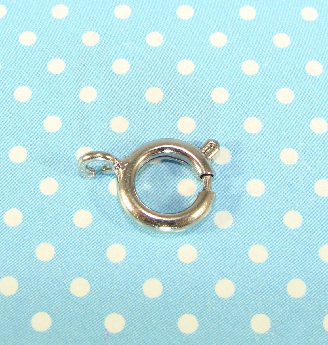 15 Spring Clasps Silver 9mm X 12mm Round Open Spring Closure - Etsy