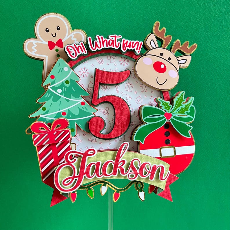 Oh What Fun It is to Be One Cake Topper Christmas Party Decorations ...