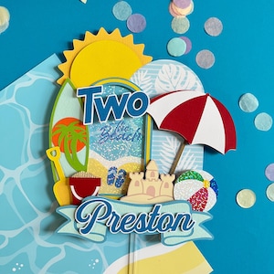 Two the Beach Party Decorations Summer Cake Topper Beach Theme Cake ...