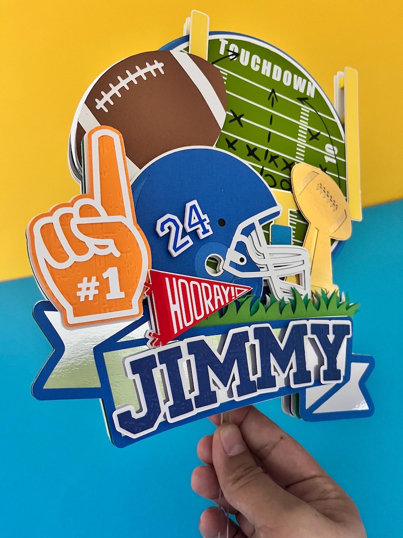 Personalized Football Cake Topper: Sports Birthday Party Decoration - Etsy