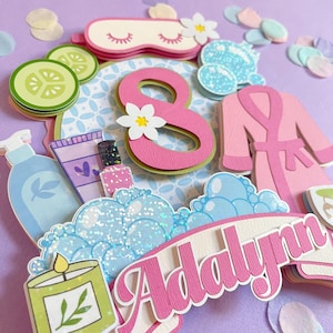 Spa Cake Topper Spa Birthday Decorations Spa Party Theme Spa-tacular ...
