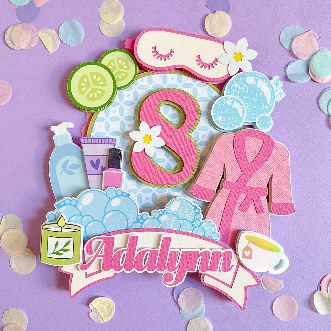 Spa Cake Topper Spa Birthday Decorations Spa Party Theme Spa-tacular ...