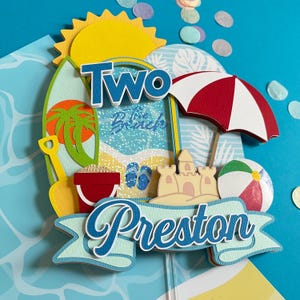 Two the Beach Party Decorations Summer Cake Topper Beach Theme Cake ...