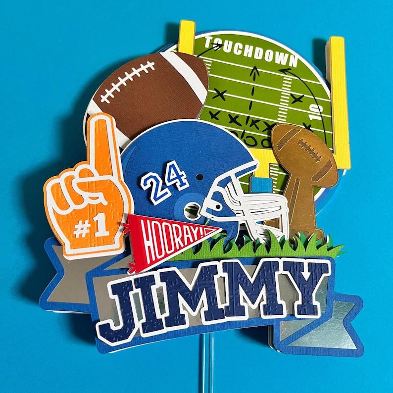 Football Cake Topper Sports Birthday Decorations First Year Down ...