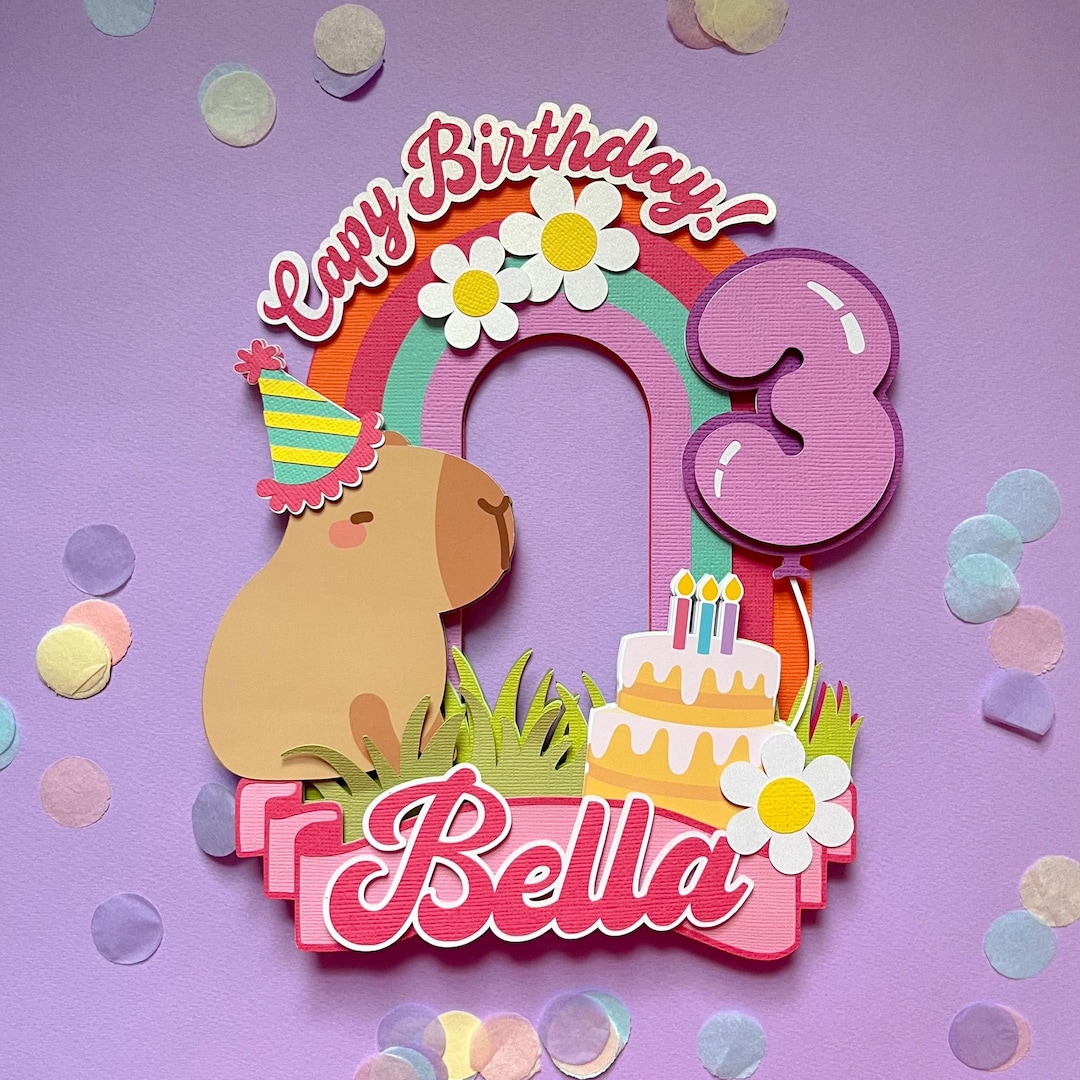 Capybara Cake Topper Capybara Birthday Party Theme Capybara Decorations ...