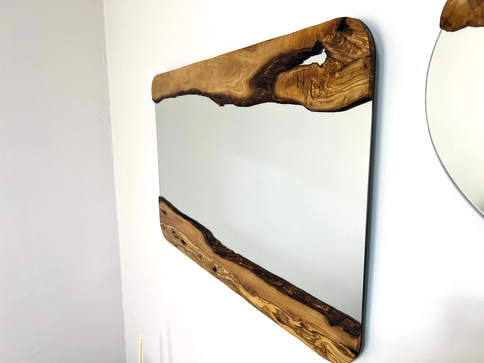 Handmade Wall Mirror, Olive Wood Mirror, Custom Design Mirror, Bathroom ...