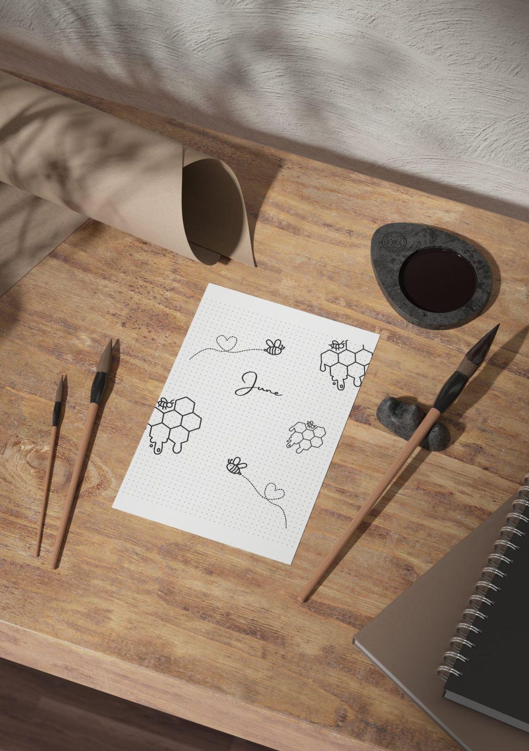 June Title Page Bullet Journal Printable Calendar June Cover Page ...