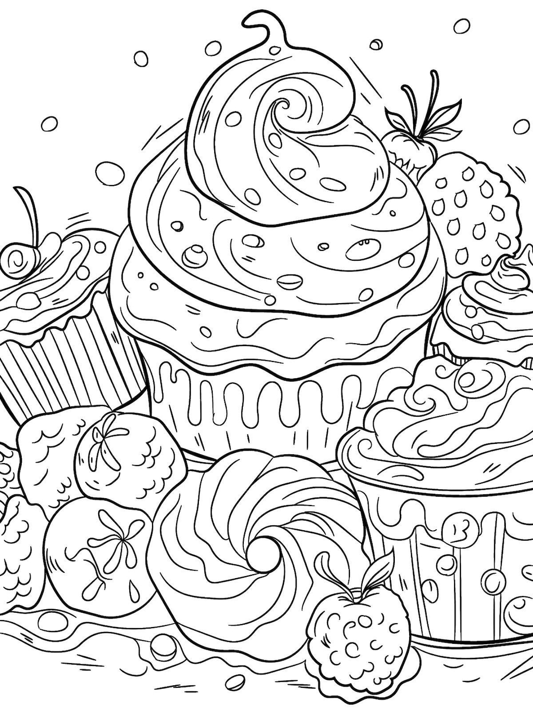 Sweet Treats Coloring Page - Etsy