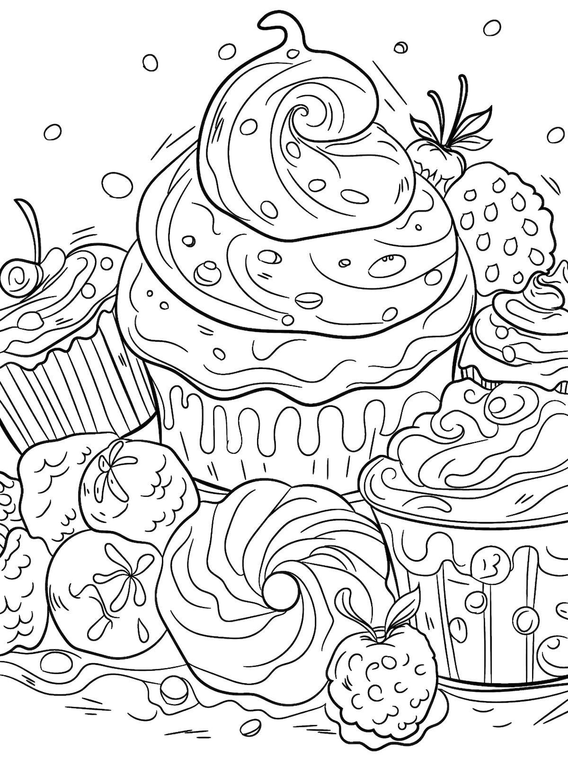Sweet Treats Coloring Page - Etsy
