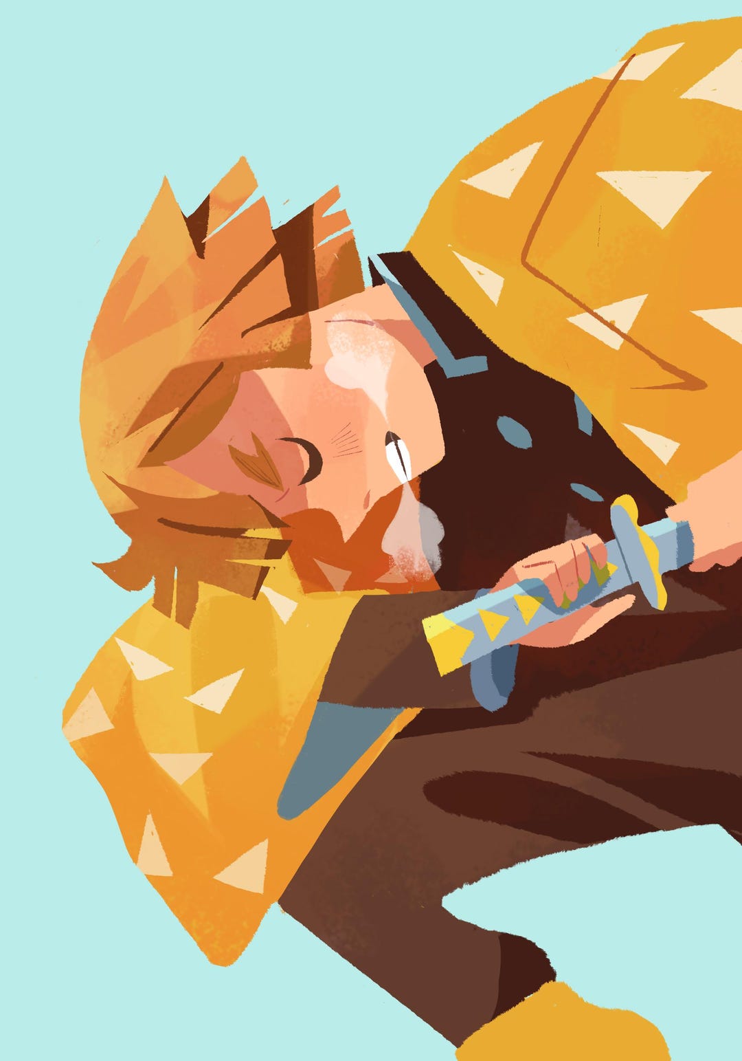 Demon Slayer Zenitsu Art Print - Etsy