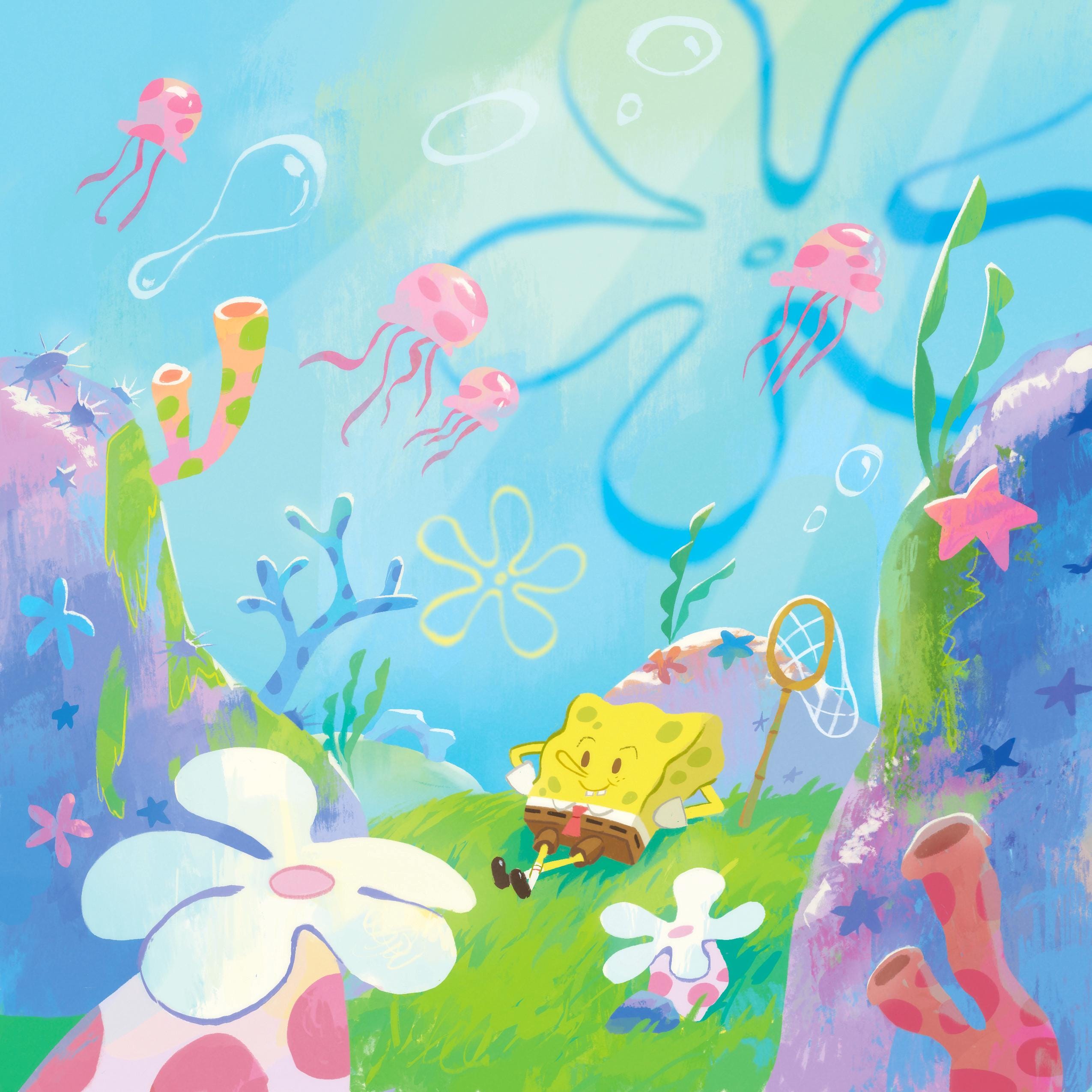 Spongebob Jellyfish Fields Art Print - Etsy